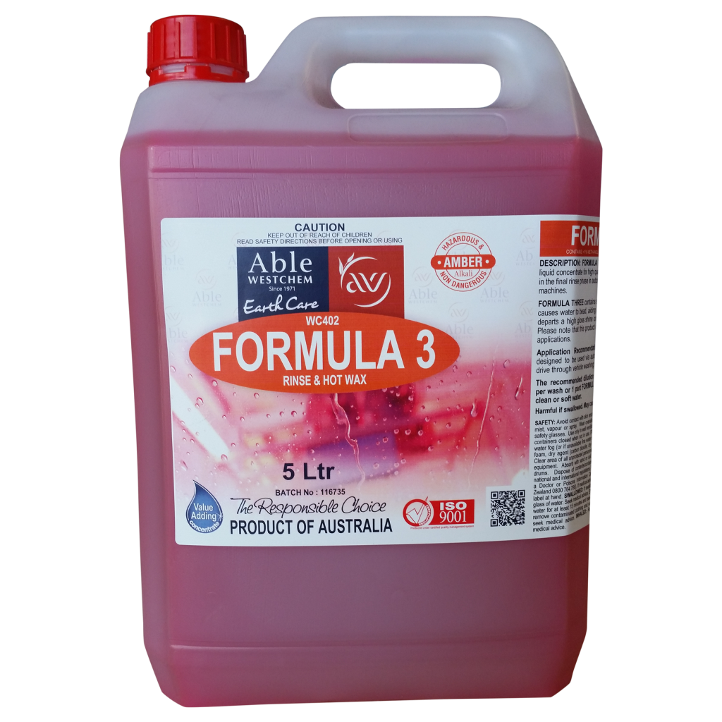 Formula 3 Carwash Rinse Hot Wax Able Westchem