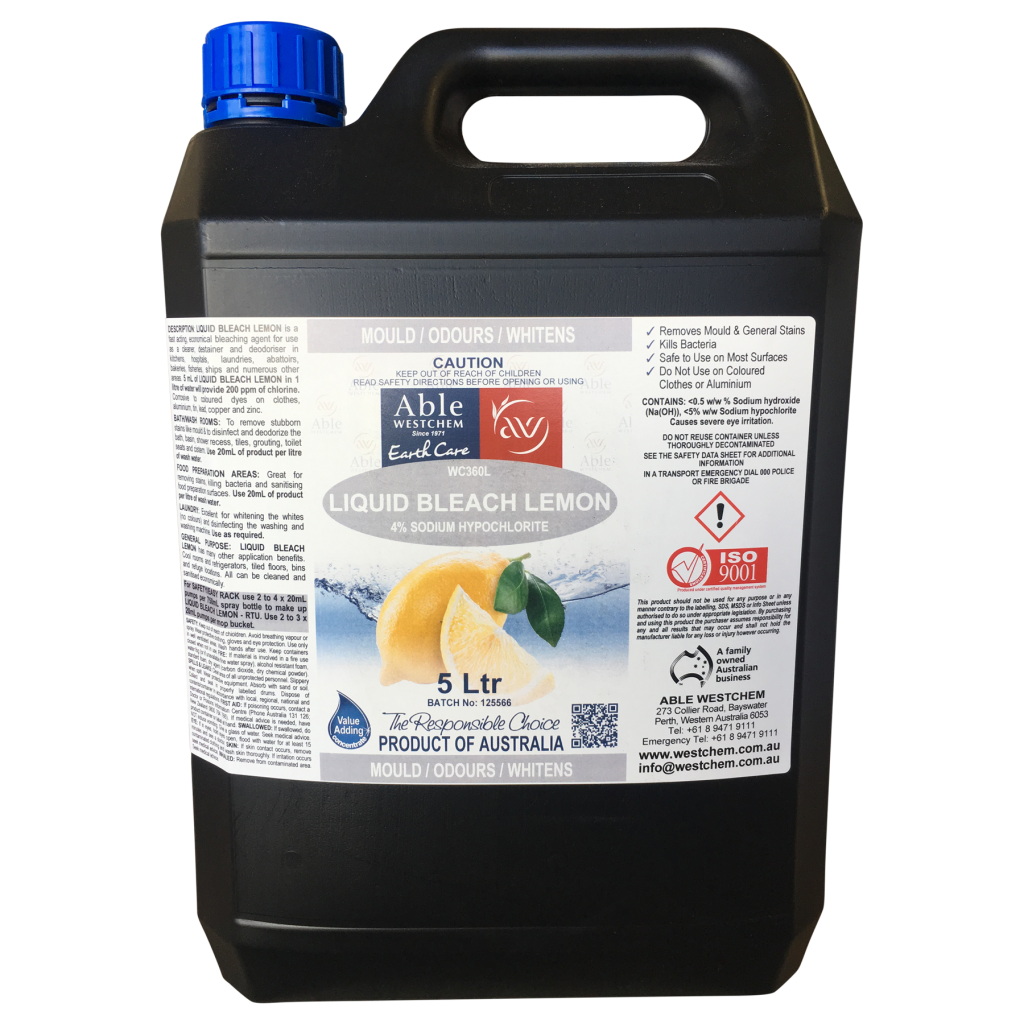 Liquid Bleach 4% Lemon | Fresh Scent Cleaning | Westchem