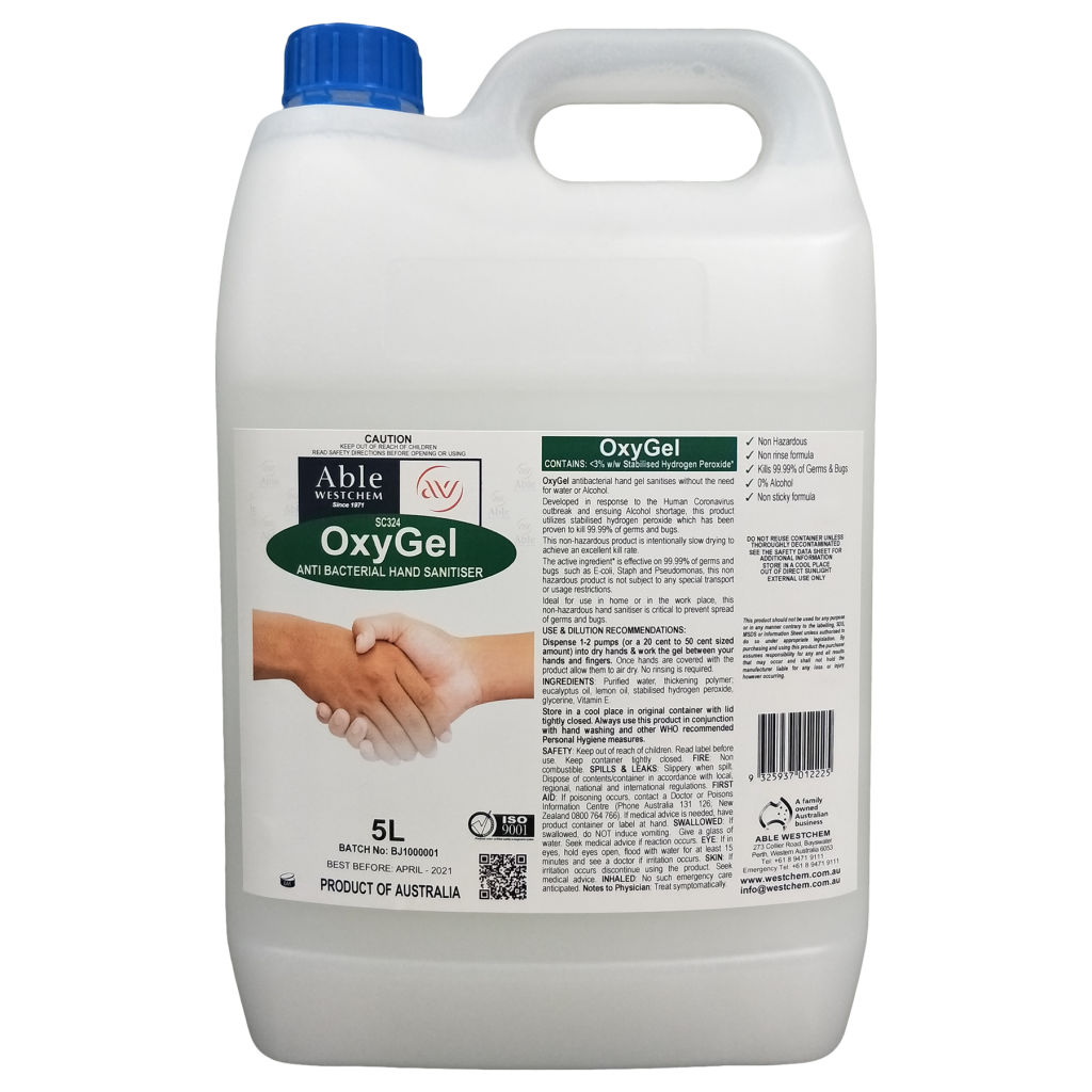 Oxygel Anti Viral Hand Sanitiser Marine Chemicals Westchem